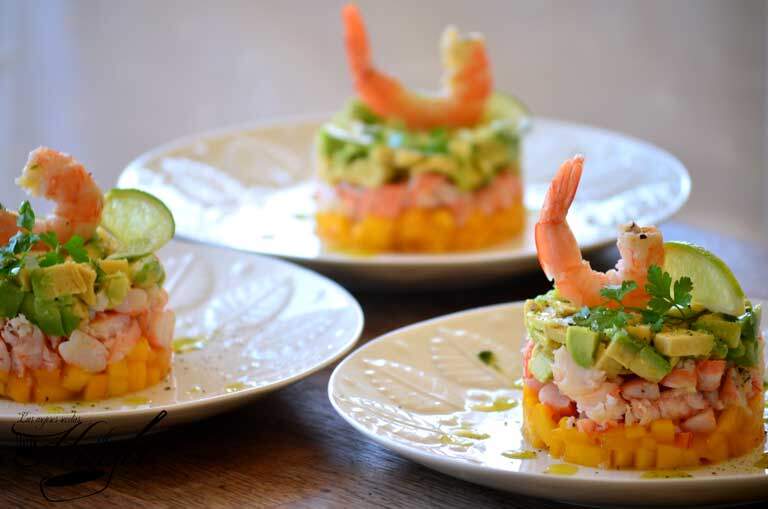 Tartar de langostino, mango y aguacate - Tartaar van Garnalen, mango en ...