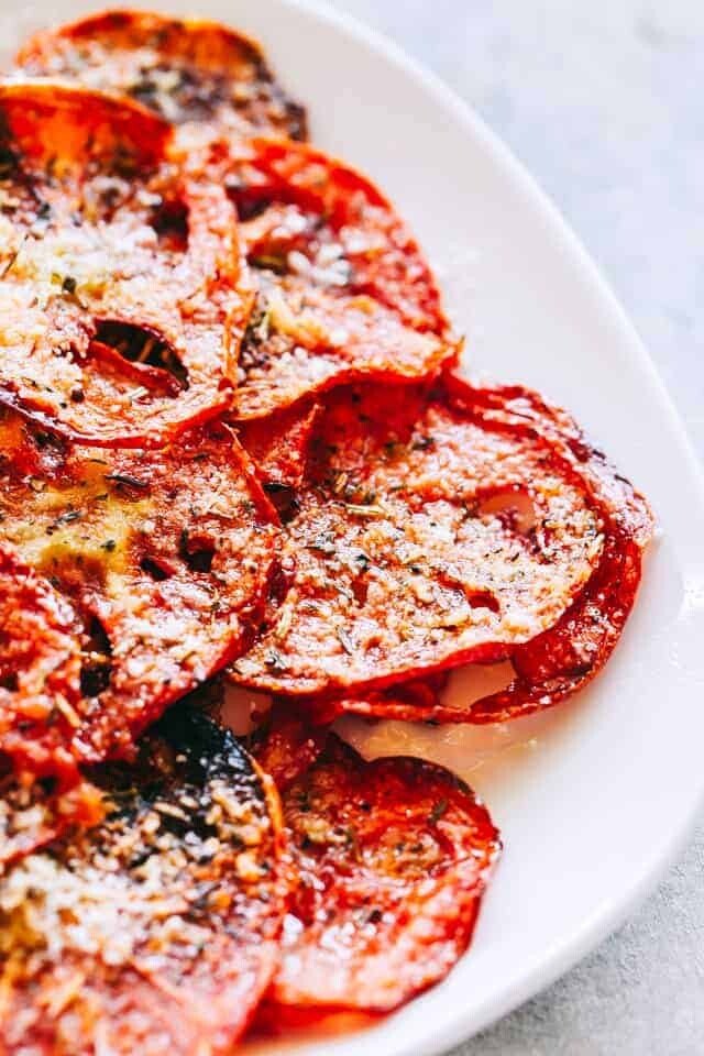 Tomate Fritas con Manchego - Chips van tomaten met Manchego
